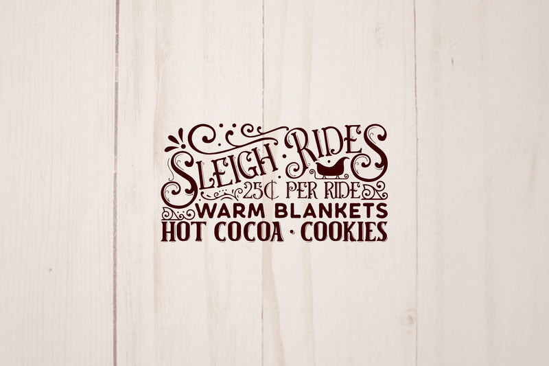 Sleigh Rides, Vintage Christmas Sign SVG - So Fontsy