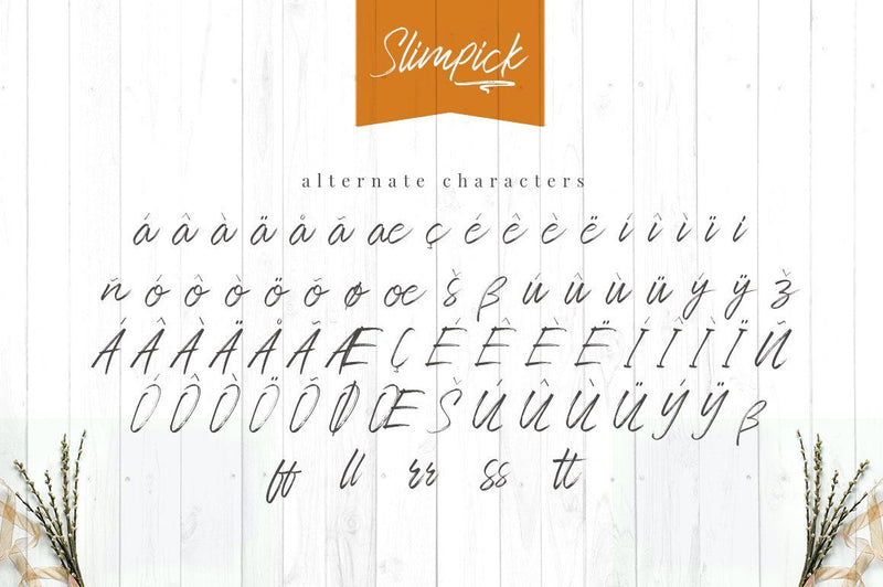 Slimpick - Brush Font with Swash - So Fontsy