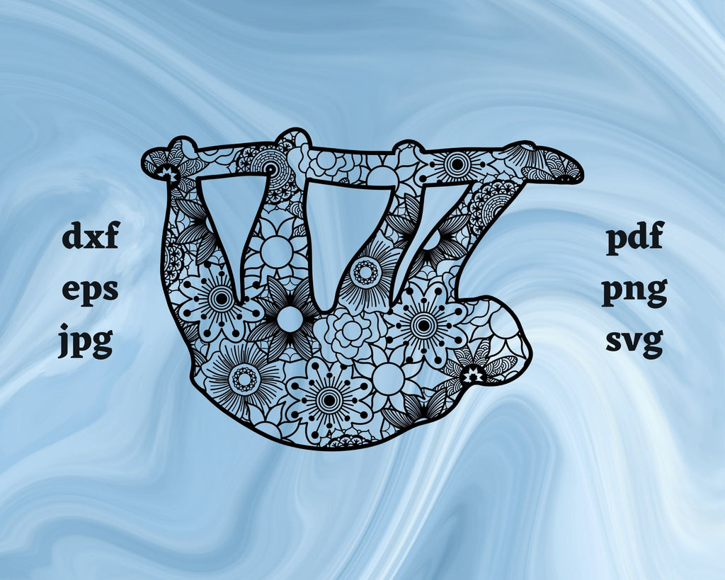 Sloth Mandala SVG Cut File - So Fontsy