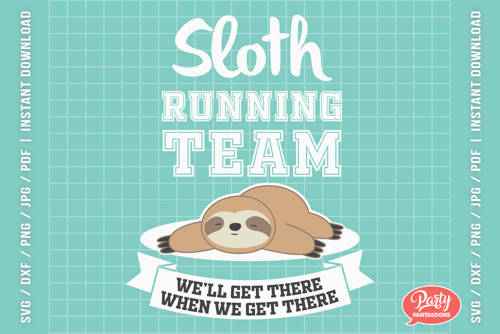 SLOTH RUNNING TEAM | funny sloth svg, lazy SVG - So Fontsy