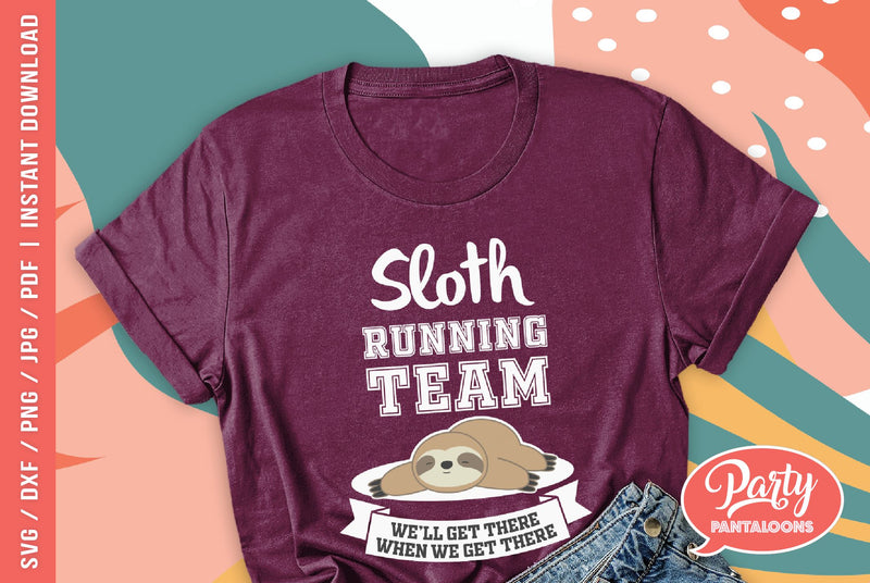 SLOTH RUNNING TEAM | funny sloth svg, lazy SVG - So Fontsy
