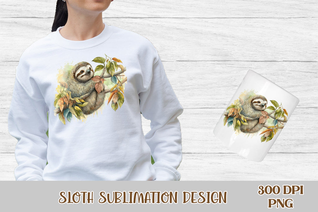 Sloth sublimation design | Sloth t shirt design - So Fontsy