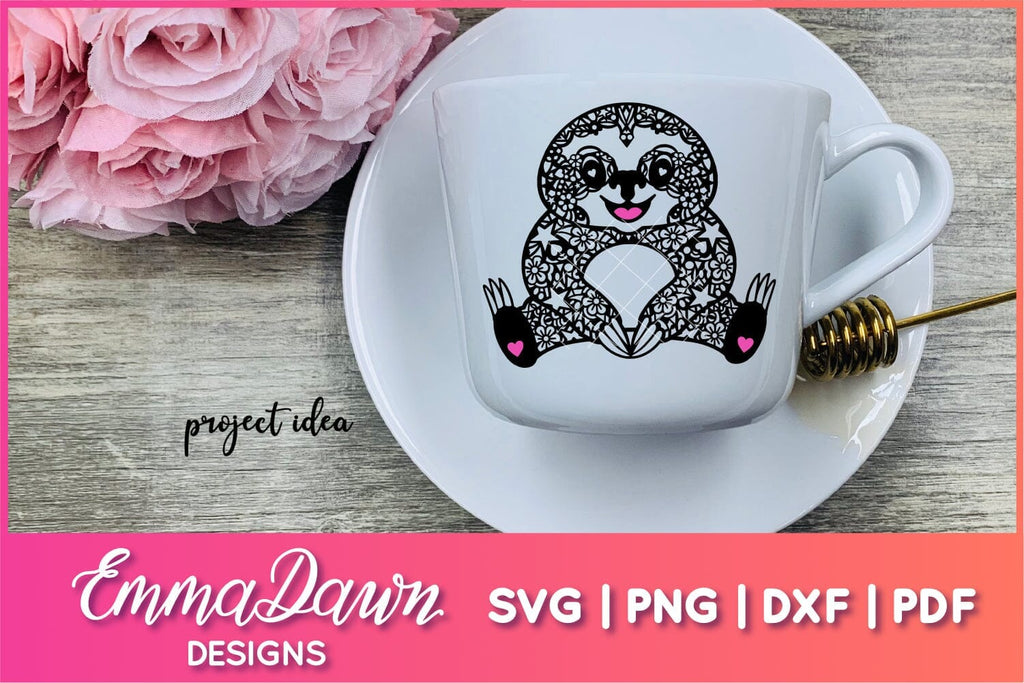 Sloth SVG Bundle | Sloth Zentangle Cut File Bundle - So Fontsy