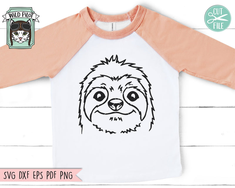 Sloth svg file, Sloth cut file, Animal Face, Cute Sloth svg, Sloth Face ...