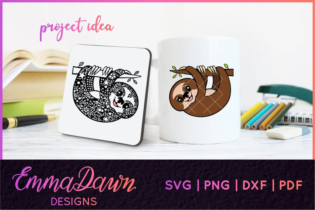 Sloth SVG | Zentangle Sloth Cut File - So Fontsy