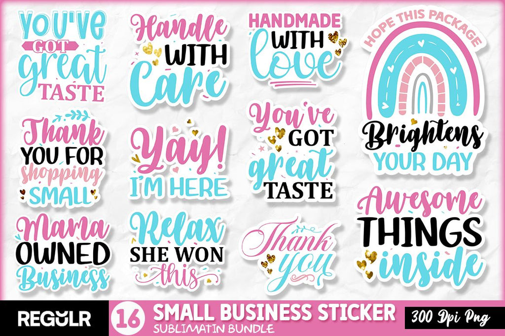 Small Business Sticker Sublimation Bundle - So Fontsy