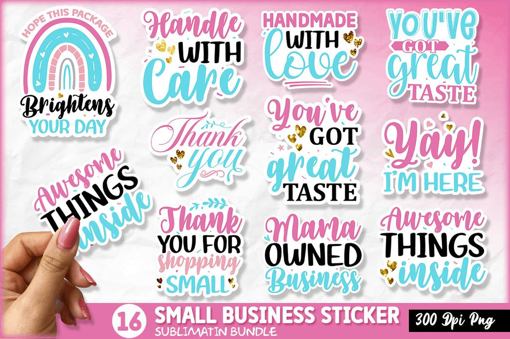 Small Business Sticker Sublimation Bundle - So Fontsy