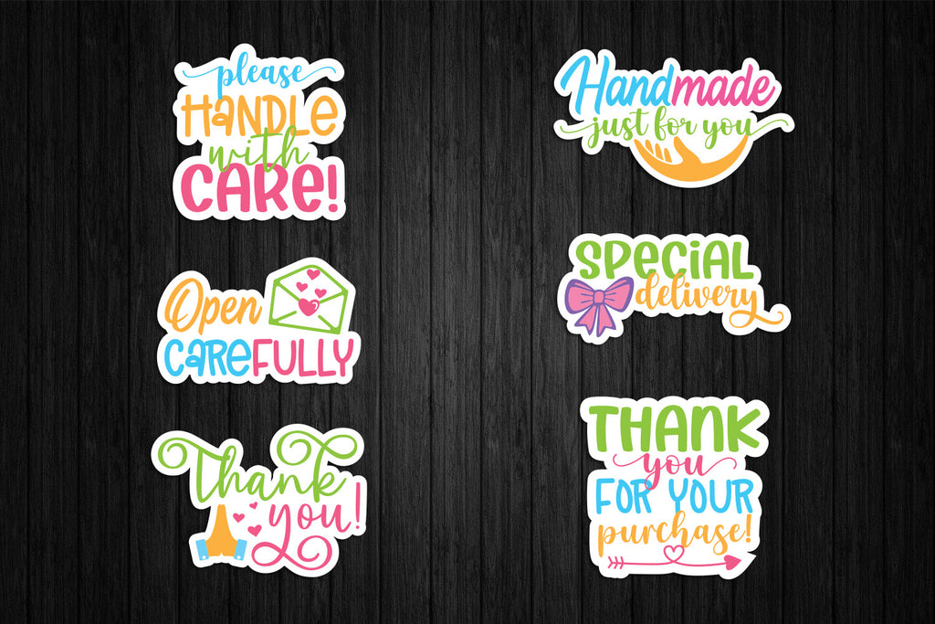 Small Business Stickers - 12 Designs Bundle - So Fontsy