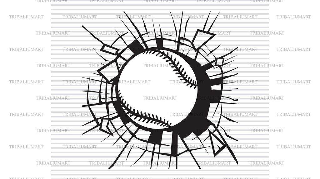 Smashing baseball ball. Cut files for Cricut. Clip Art silhouette (eps ...