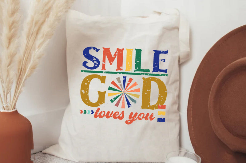 Smile God Loves You Christian Sublimation - So Fontsy