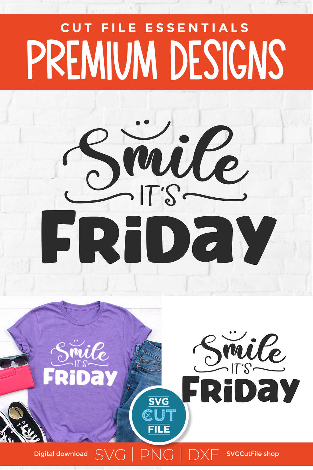 Smile It's Friday svg - a Happy Friday svg for coworkers - So Fontsy