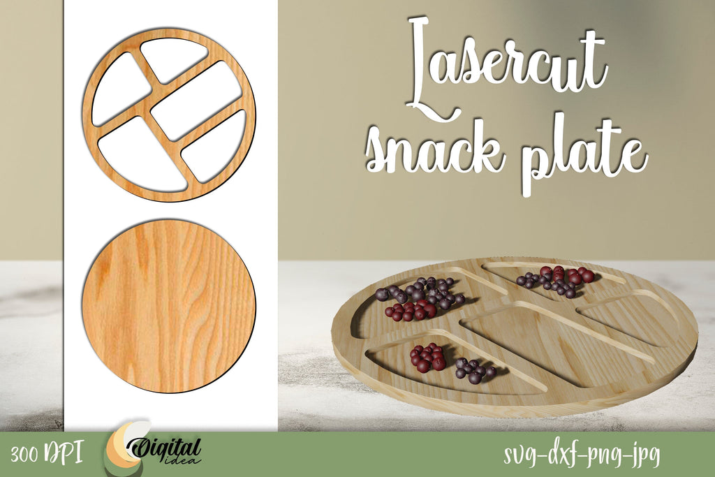 Snack Plates Laser Cut. Kitchen Decor Laser Cut.3D Design. - So Fontsy