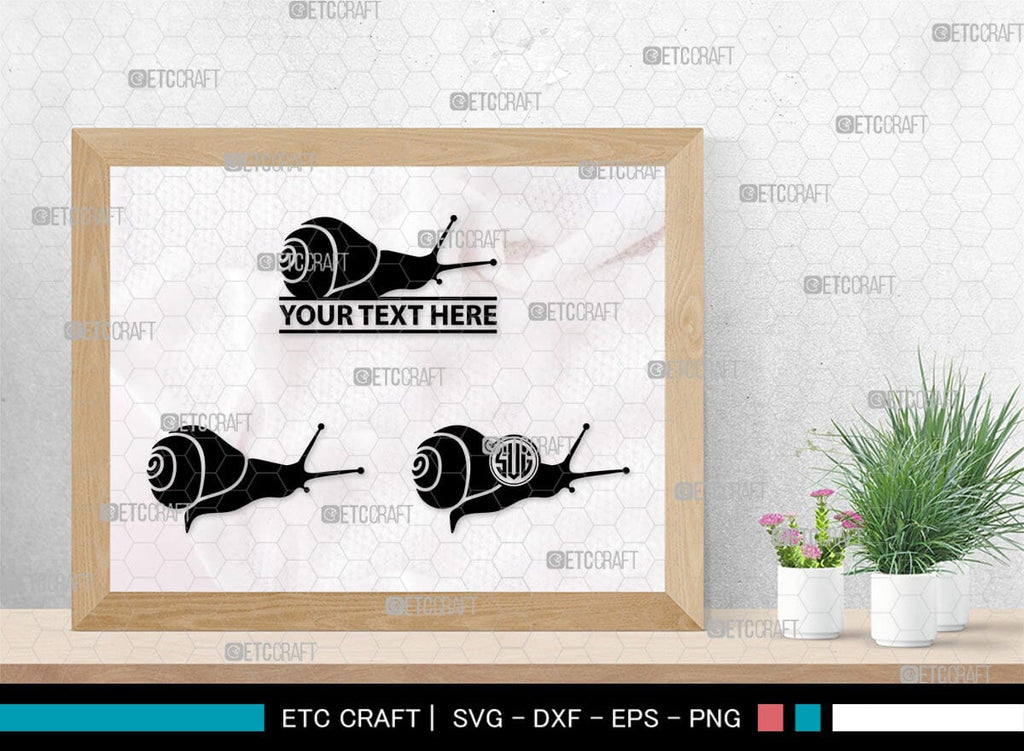 Snails Monogram, Snail Silhouette, Snail SVG, Snail, Sea Snail Svg ...