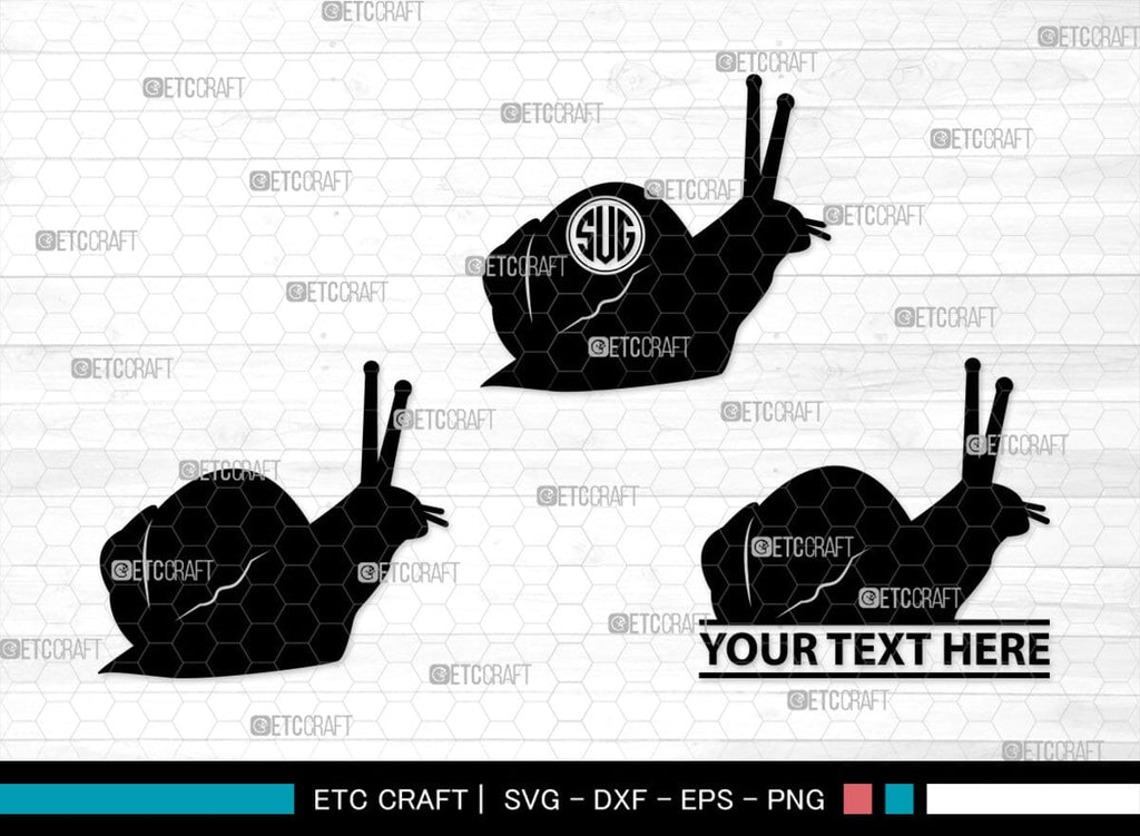 Snails Monogram, Snail Silhouette, Snail SVG, Snail, Sea Snail Svg ...