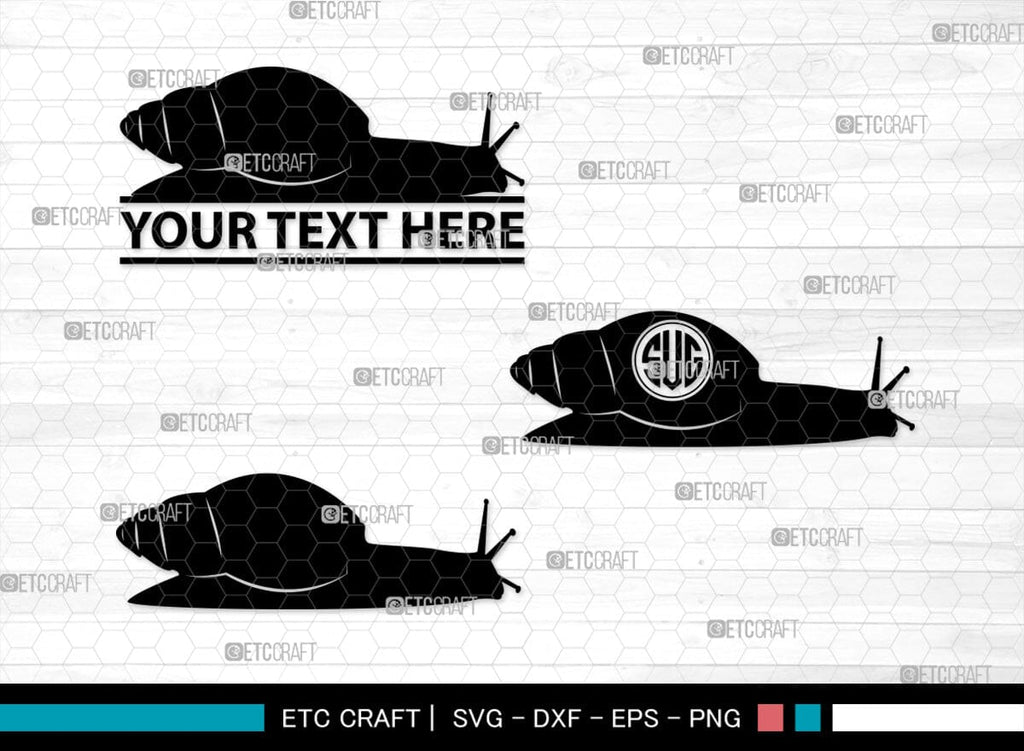 Snails Monogram, Snail Silhouette, Snail SVG, Snail, Sea Snail Svg ...