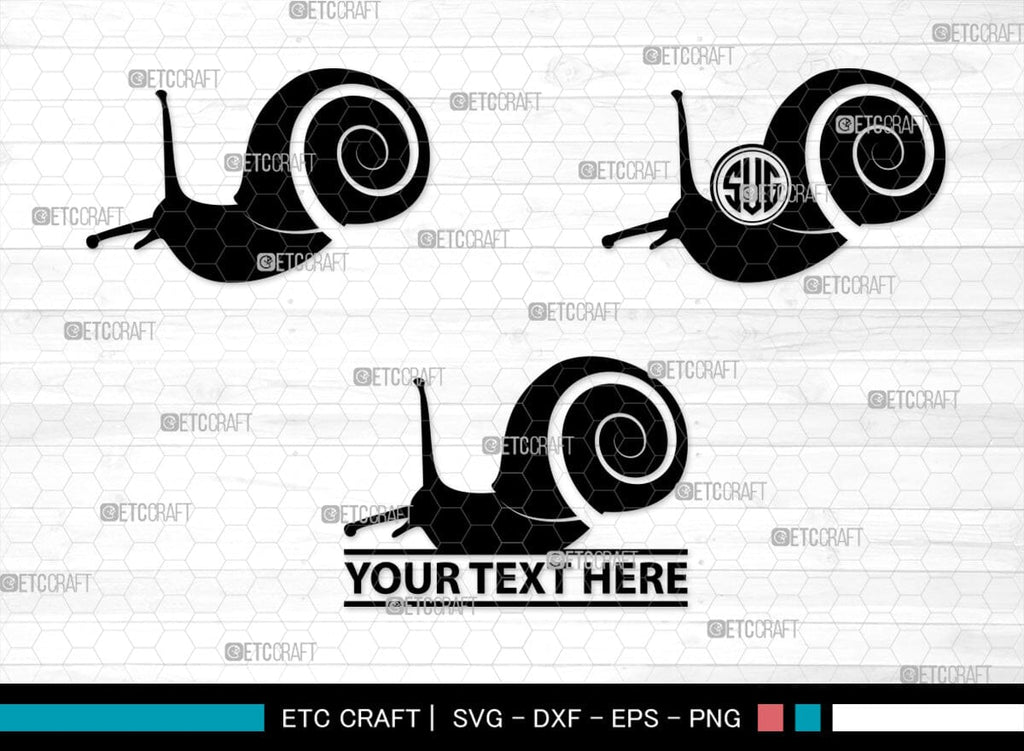Snails Monogram, Snail Silhouette, Snail SVG, Snail, Sea Snail Svg ...