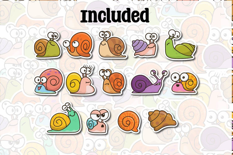 Snails sticker printable clipart - So Fontsy