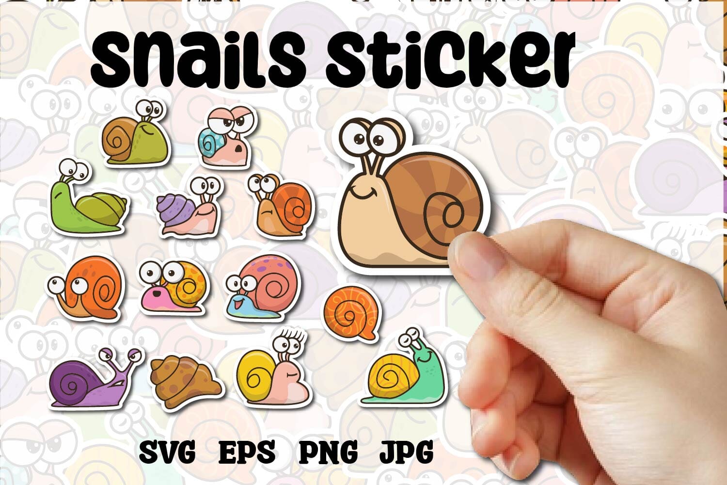 Snails sticker printable clipart - So Fontsy