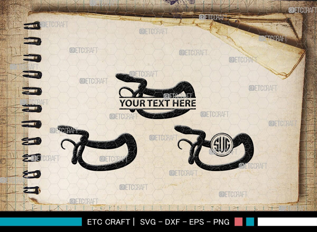 Snake Monogram, Snake Silhouette, Snake SVG, Serpent Svg, Viper Snake ...