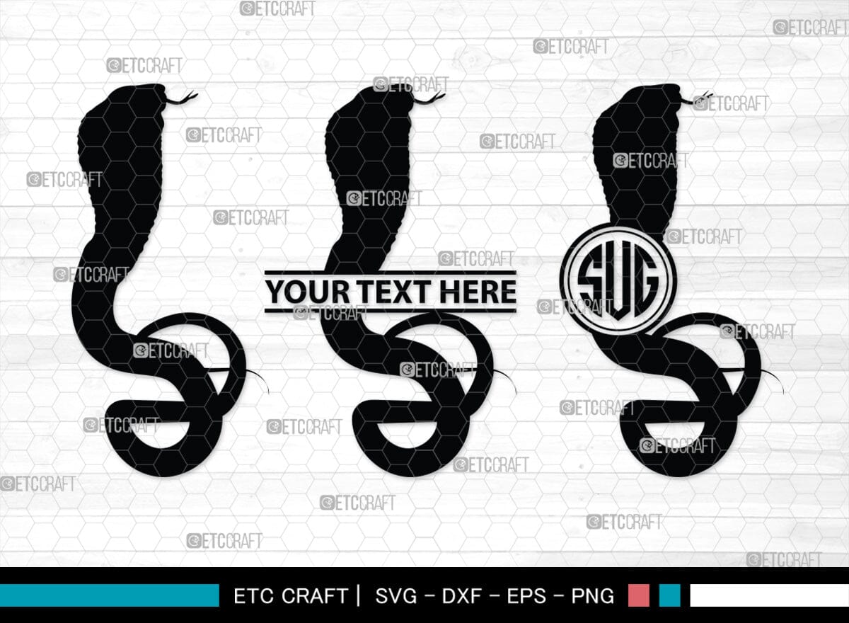 Snake Monogram, Snake Silhouette, Snake SVG, Serpent Svg, Viper Snake ...