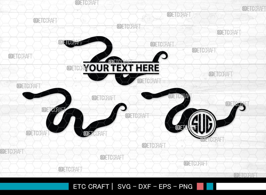 Snake Monogram, Snake Silhouette, Snake SVG, Serpent Svg, Viper Snake ...