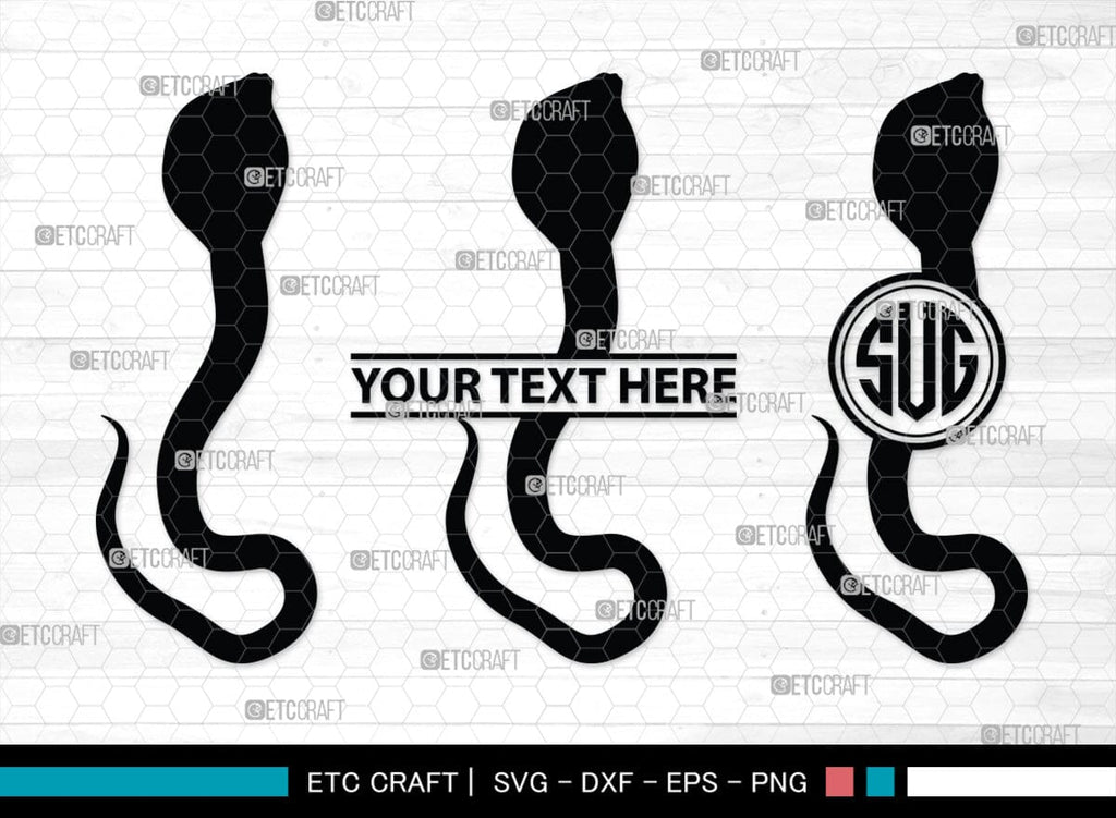 Snake Monogram, Snake Silhouette, Snake SVG, Serpent Svg, Viper Snake ...