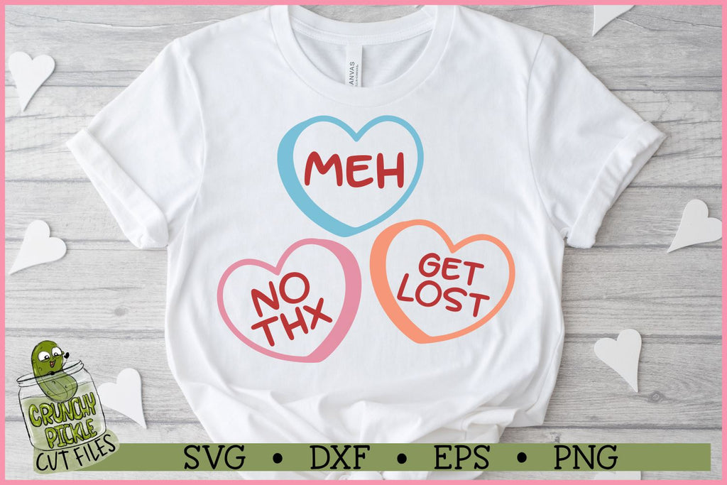 Snarky Conversation Hearts Valentine SVG Files - So Fontsy