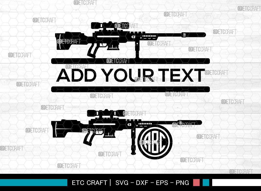 Sniper Rifles Monogram SVG, Sniper Rifles SVG, Split Monogram Svg ...