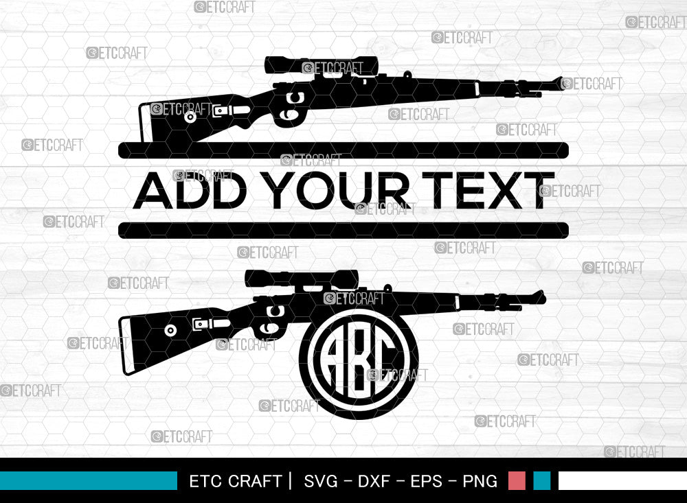 Sniper Rifles Monogram SVG, Sniper Rifles SVG, Split Monogram Svg ...
