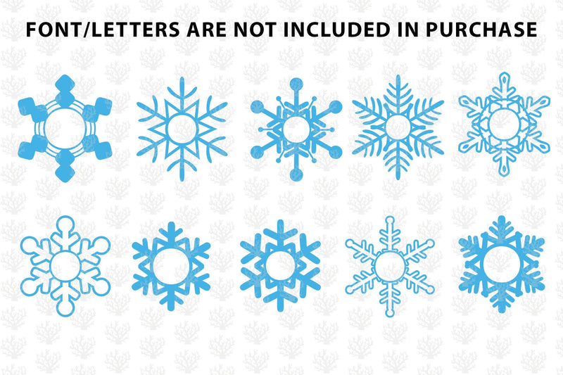 Snowfall Svg Monogram Frame Bundle – Christmas SVG EPS DXF PNG Cutting ...