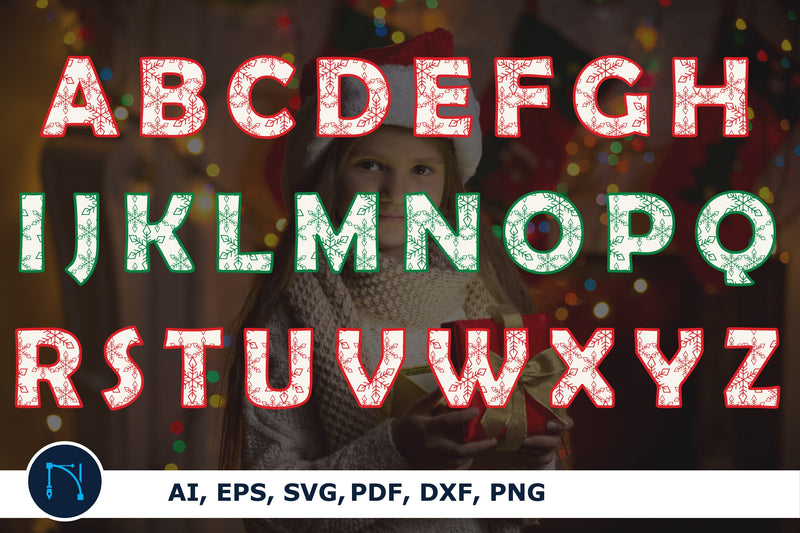 Snowflake Christmas Alphabet SVG bundle - So Fontsy