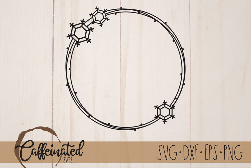 Snowflake Circle Frame SVG - So Fontsy