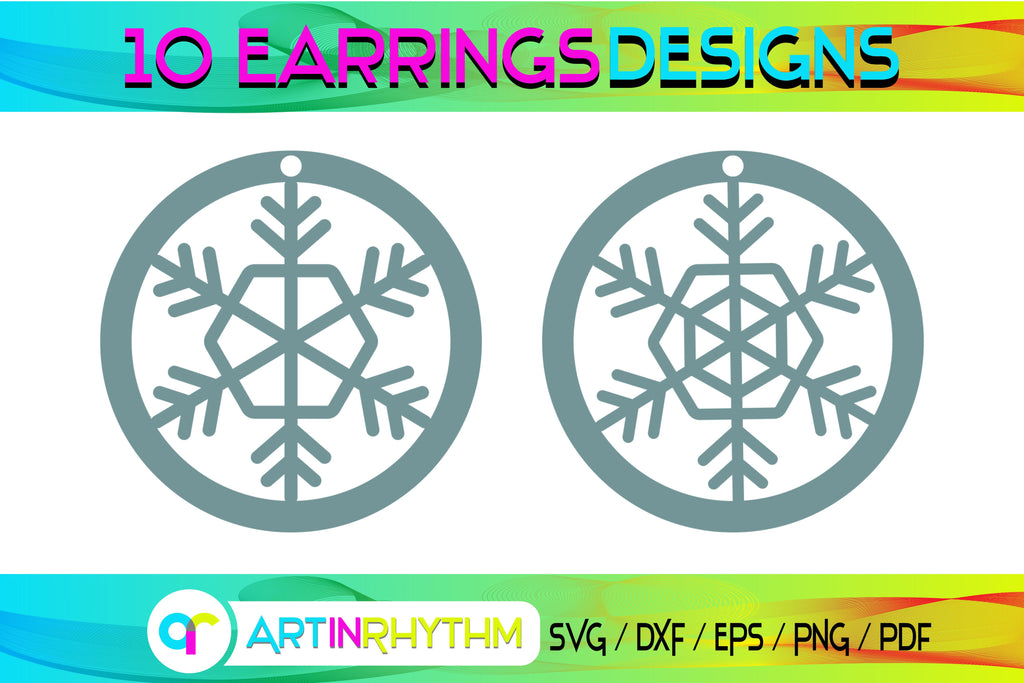 snowflake earring svg bundle - So Fontsy