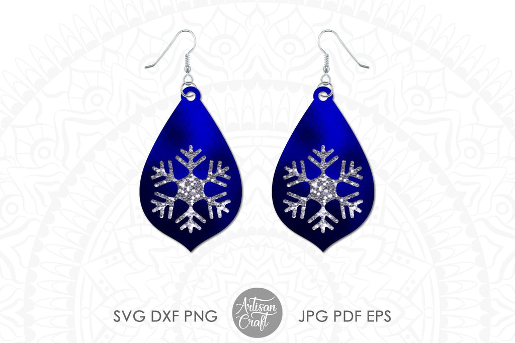 Snowflake earrings SVG for laser cutting | So Fontsy