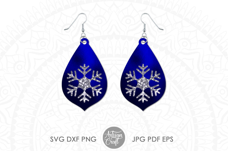 Snowflake earrings SVG for laser cutting | So Fontsy