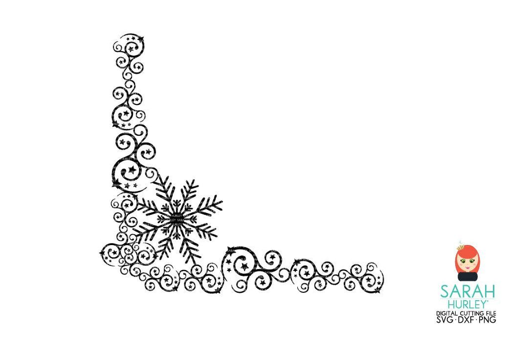Snowflake Flourish Corner - So Fontsy