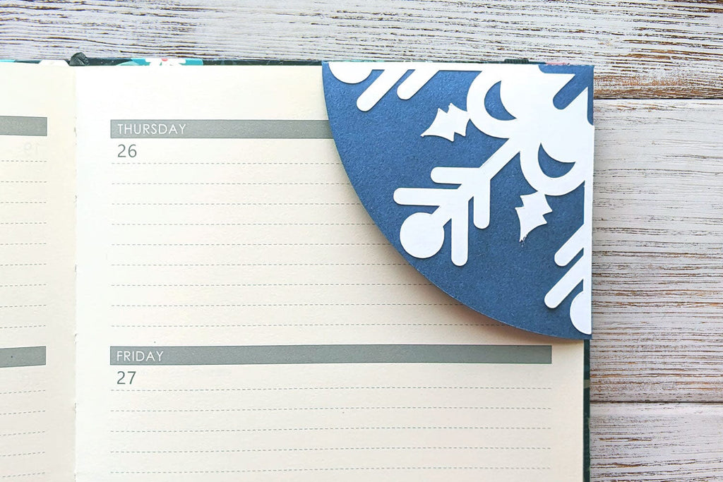 Snowflake Papercut Corner Bookmark SVG - So Fontsy