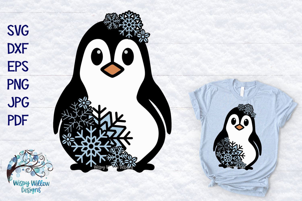 Snowflake Penguin SVG - So Fontsy