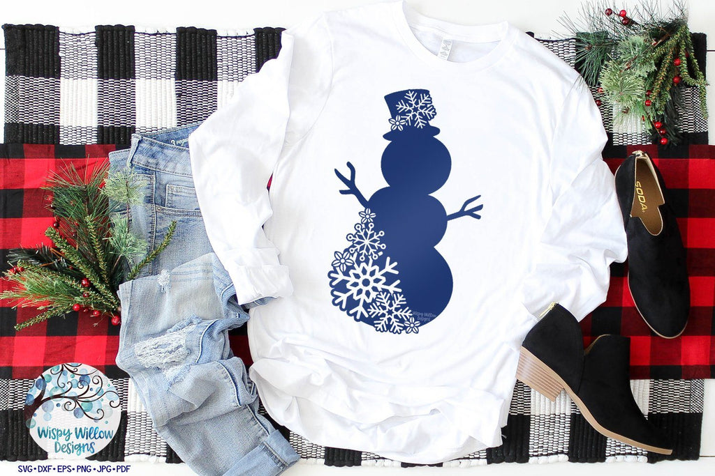 Snowflake Snowman SVG - So Fontsy