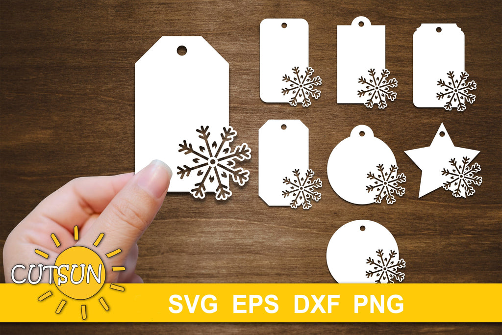 Snowflake Tags SVG bundle | Christmas bundle SVG | Snowflake bundle SVG ...
