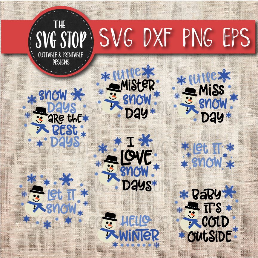 Snowman Bundle - Winter Sayings - So Fontsy