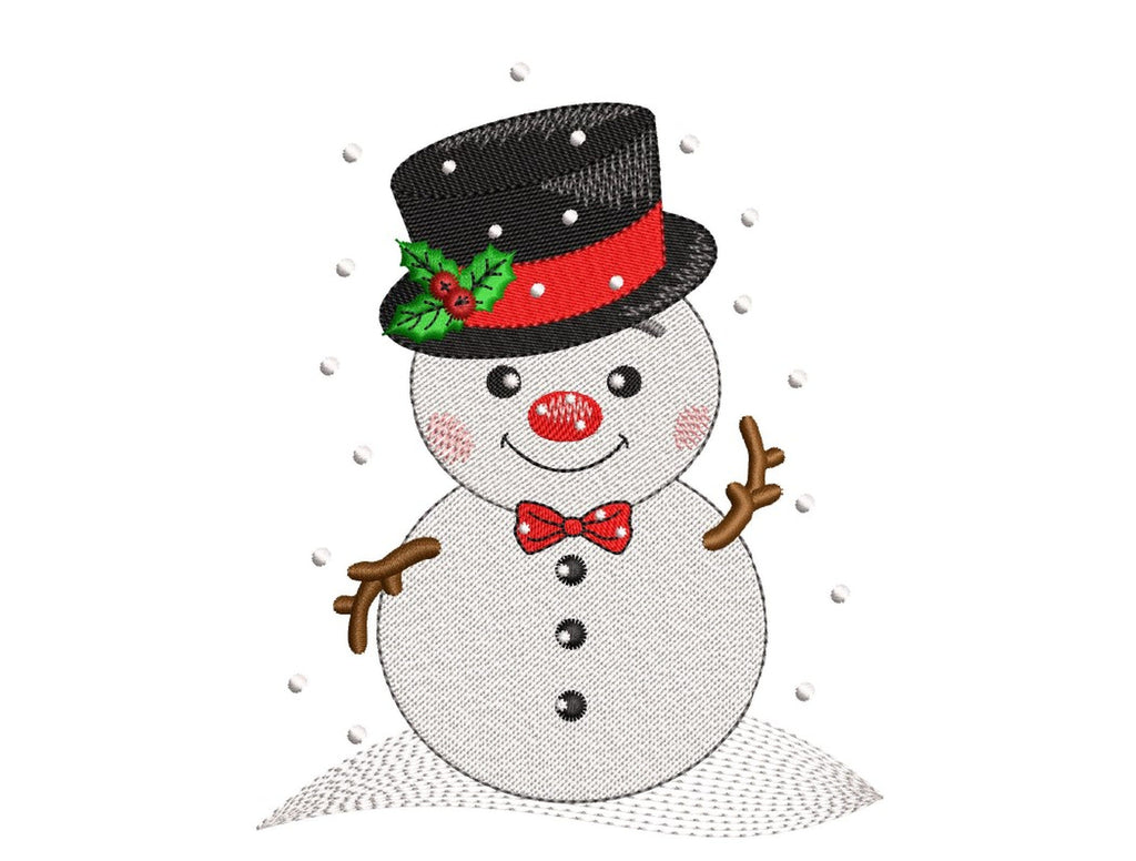 Snowman embroidery design, Christmas embroidery file, 3 sizes, Instant ...