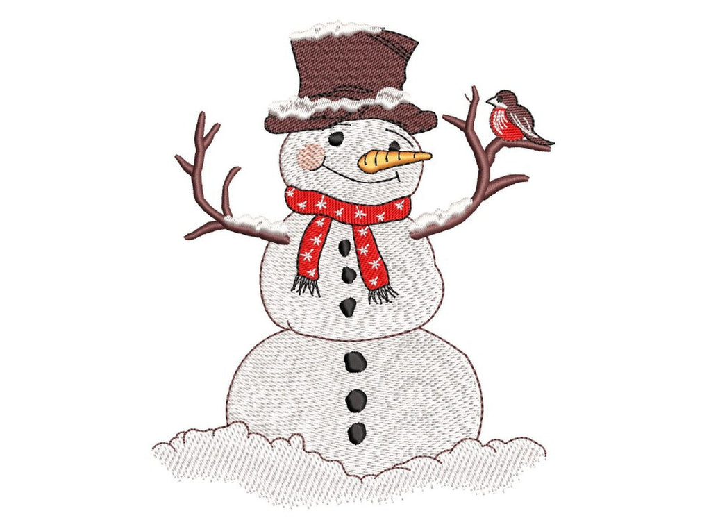 Snowman embroidery design, Christmas embroidery file, 4 sizes, Instant ...
