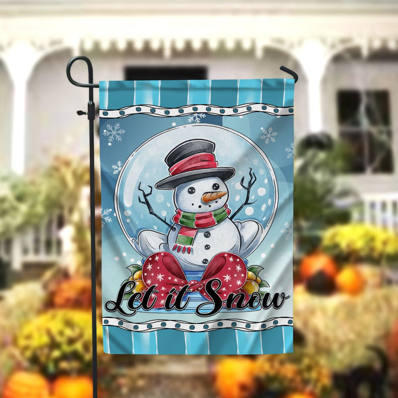 Snowman Garden Flag, Yard Decor, Christmas gift, Let It Snow, Welcome ...