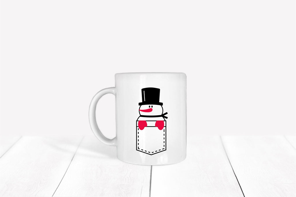 Snowman in Pocket SVG. Christmas Pocket Design SVG - So Fontsy