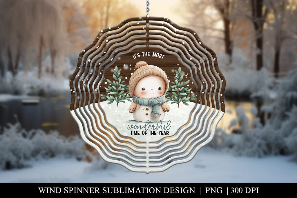 Snowman Wind Spinner Png Sublimation Design - So Fontsy