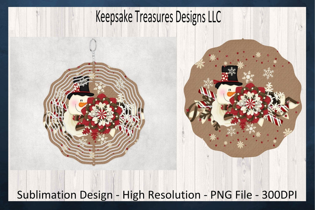 Snowman Wind Spinner, Winter Christmas Wind Spinner, PNG Sublimation ...