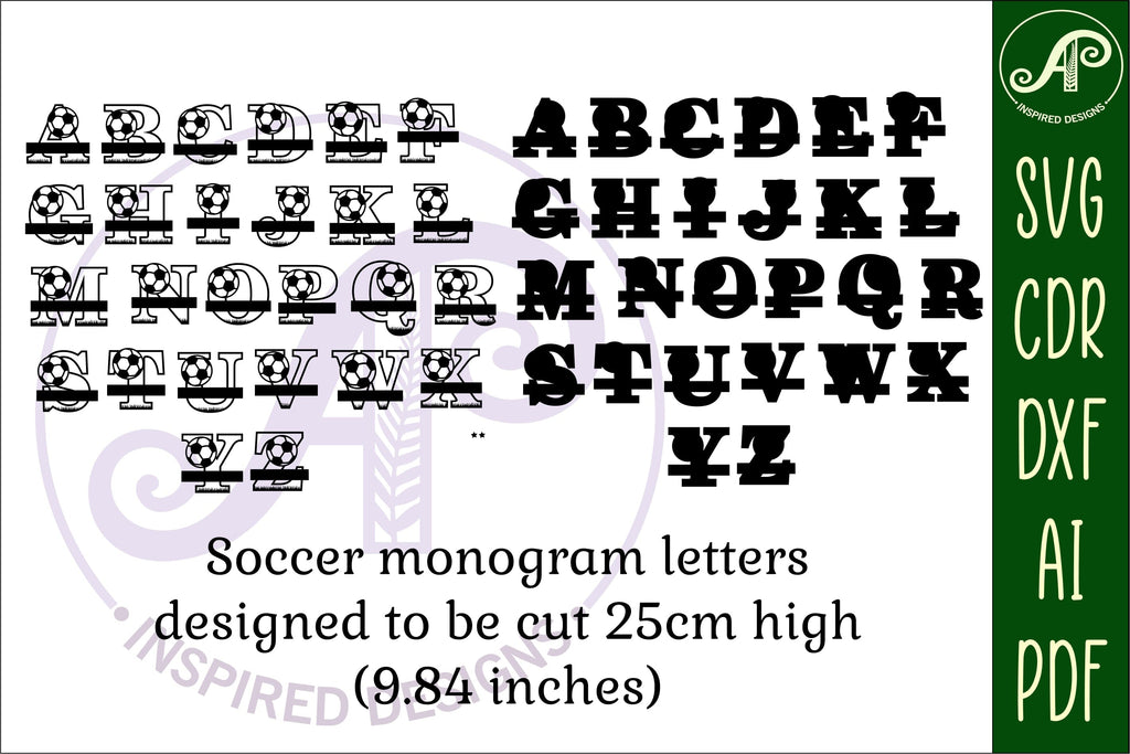 Soccer / football monogram letter bundle Name signs SVG - So Fontsy