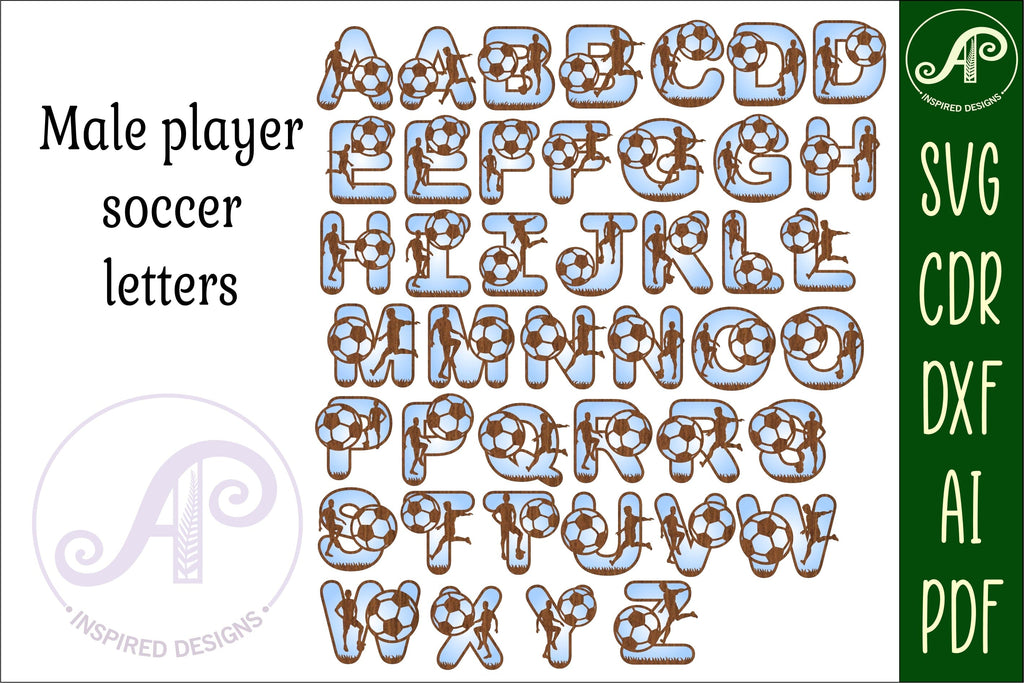 Soccer letters alphabet set. 112 layered letters. - So Fontsy