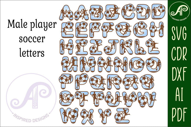 Soccer letters alphabet set. 112 layered letters. - So Fontsy